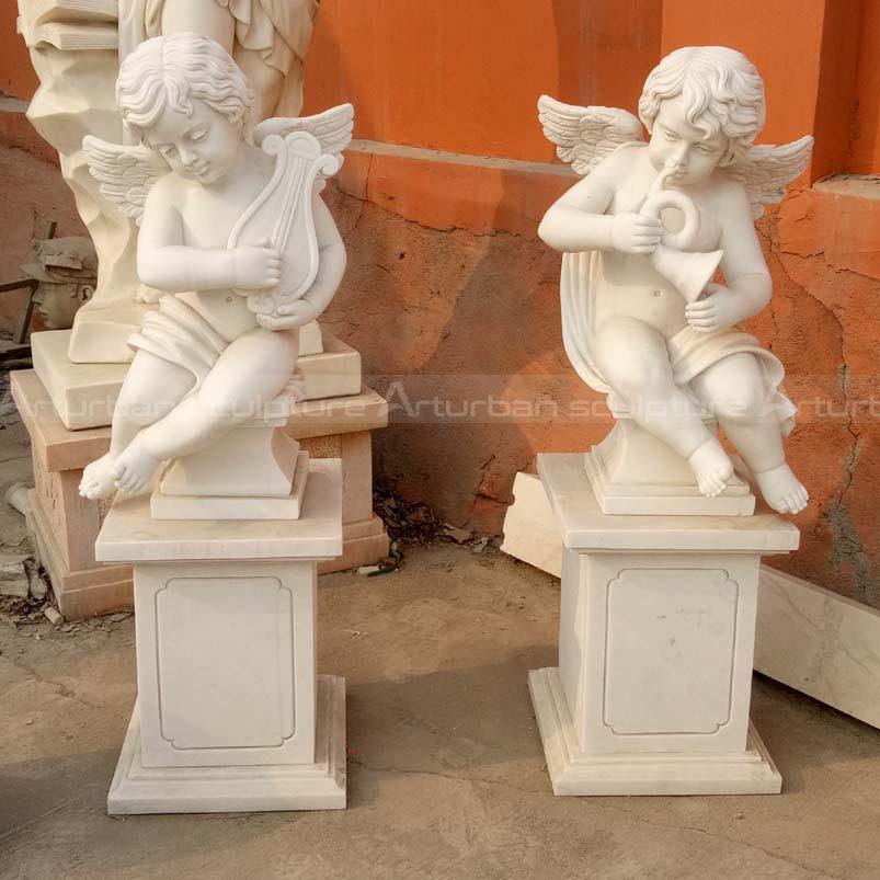 Sitting Cherub Garden Statue