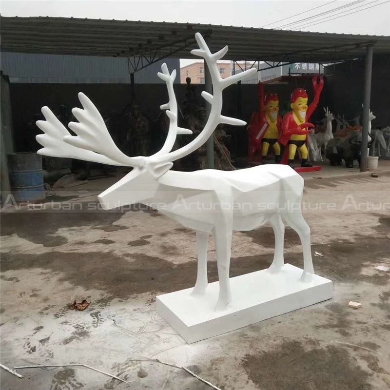 White Reindeer Statue