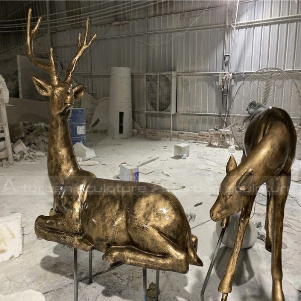 Doe and Fawn Garden Statue
