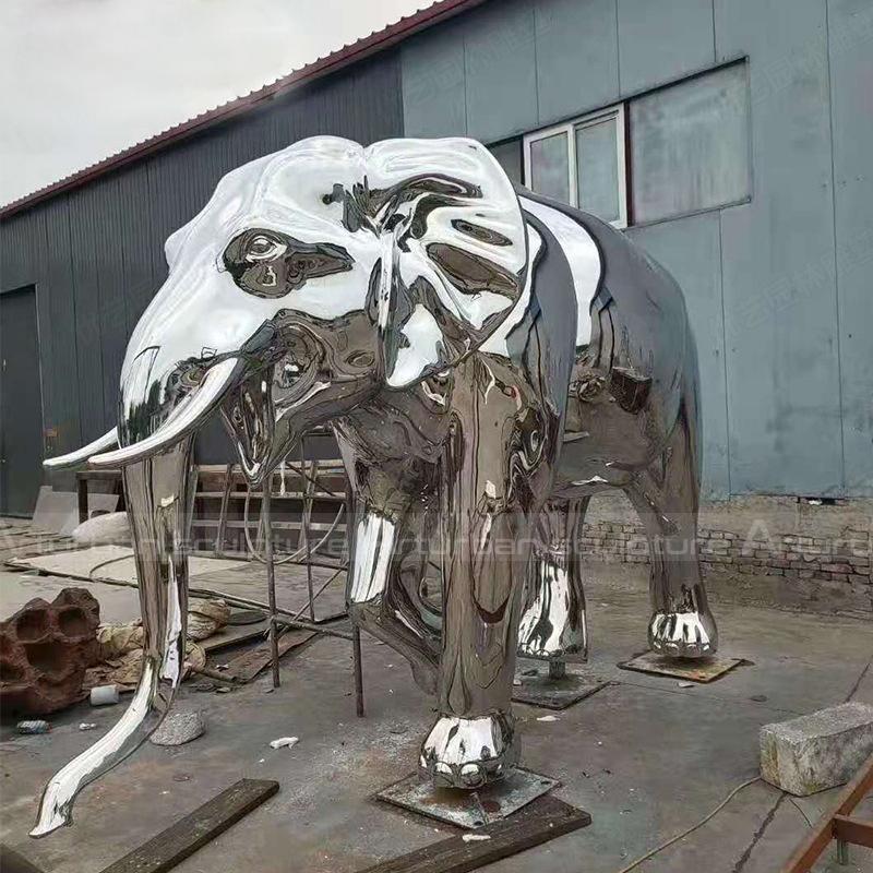 Silver Elephant Statue