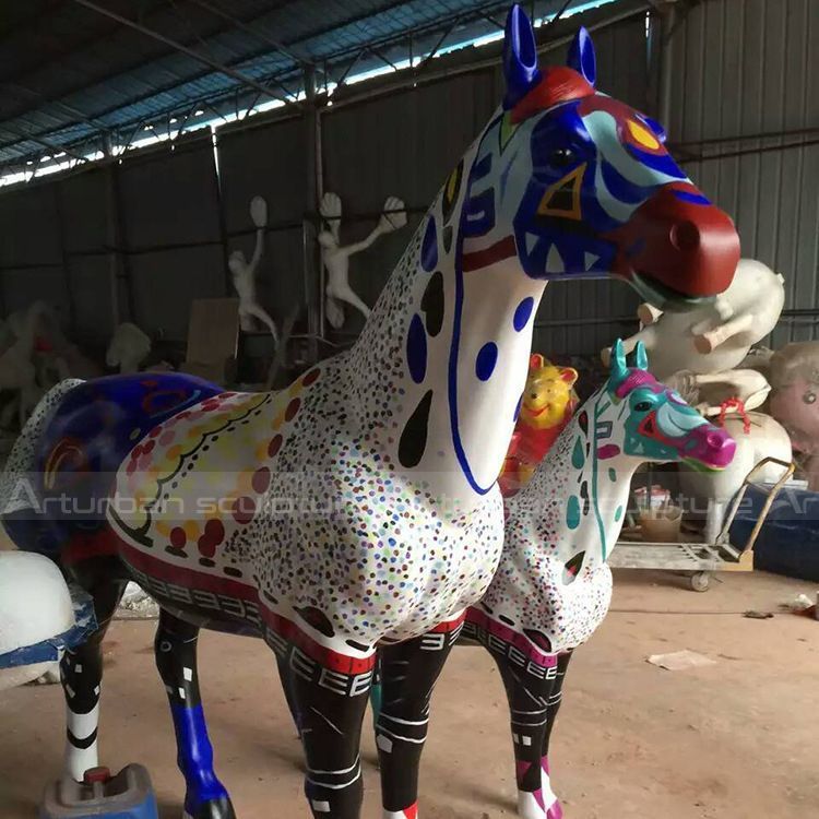 Painted Horse Sculptures
