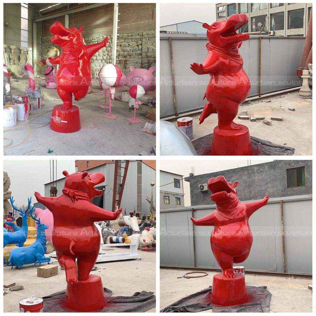 Dancing Hippo Statue