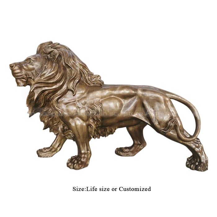 Antique Bronze Lion Statue