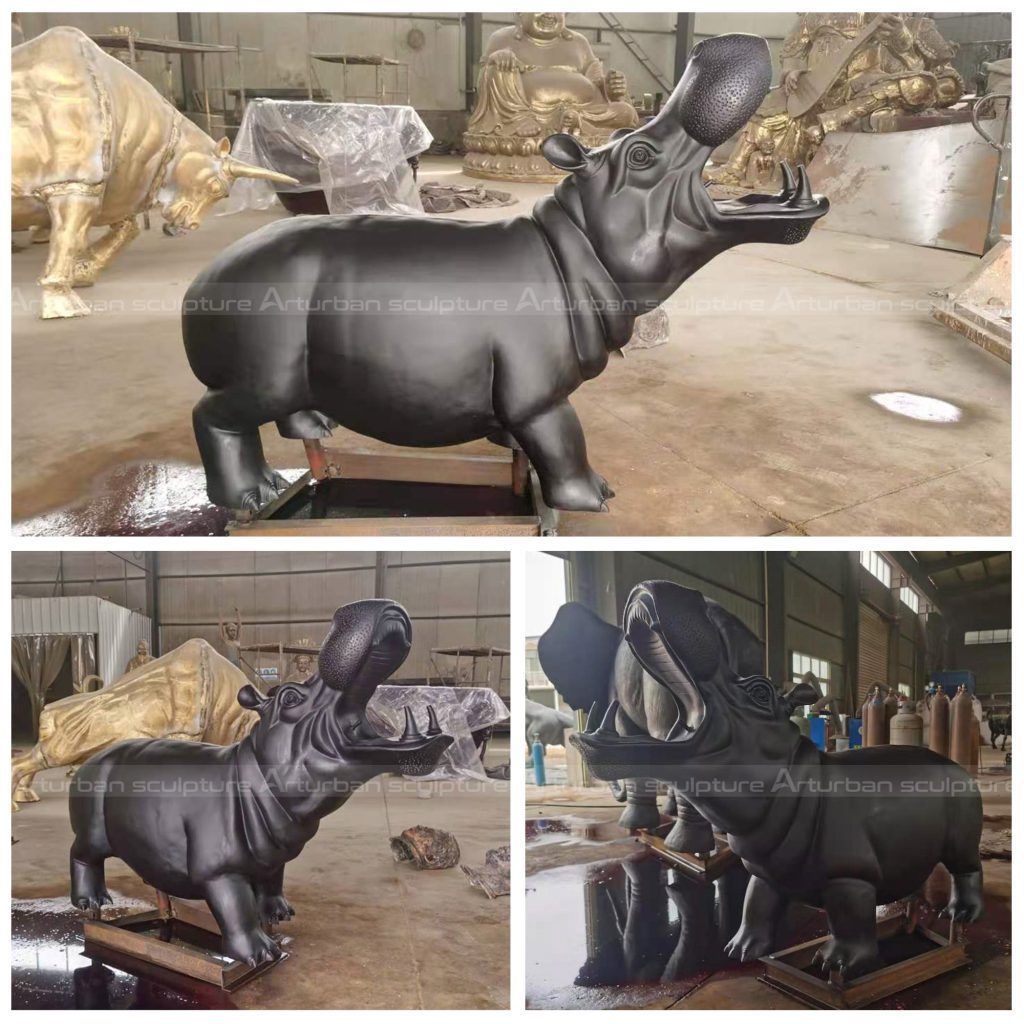 Bronze Hippo Statue