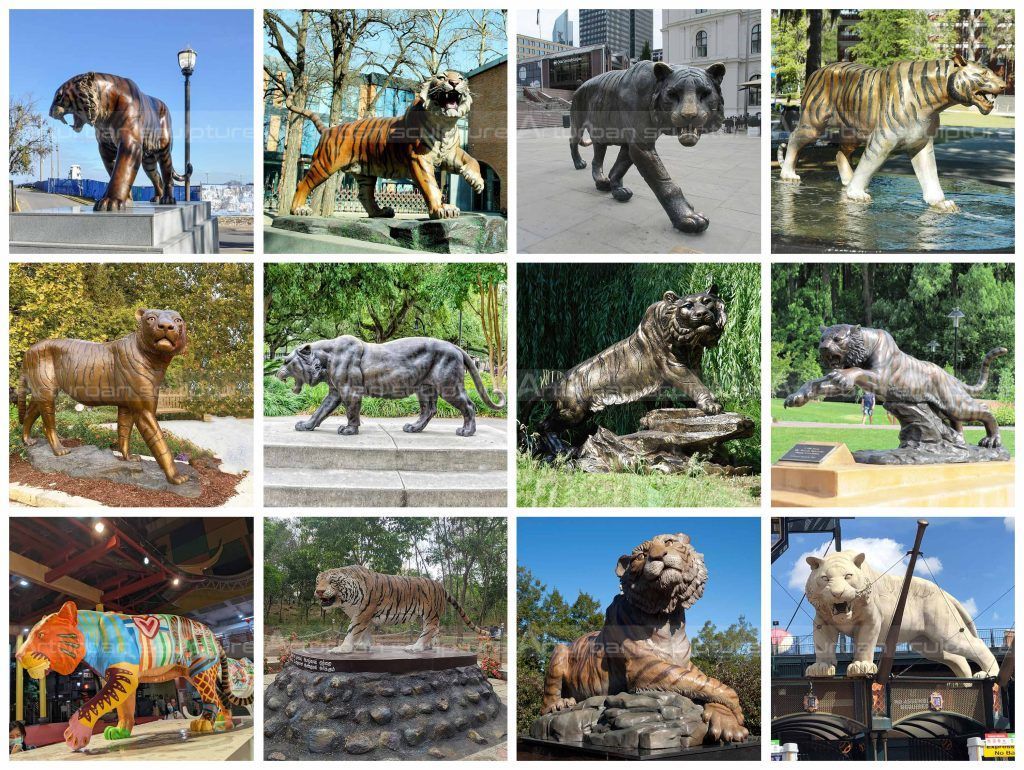 Antique Bronze Tiger Statue