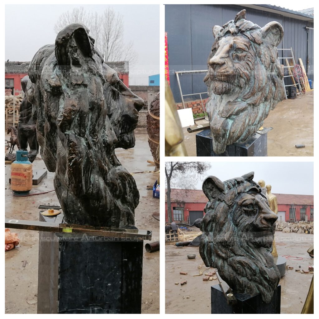 Bronze Lion Head Sculpture