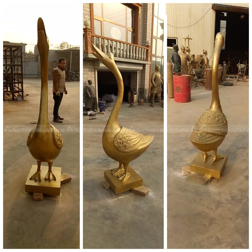 Bronze Swan Sculpture