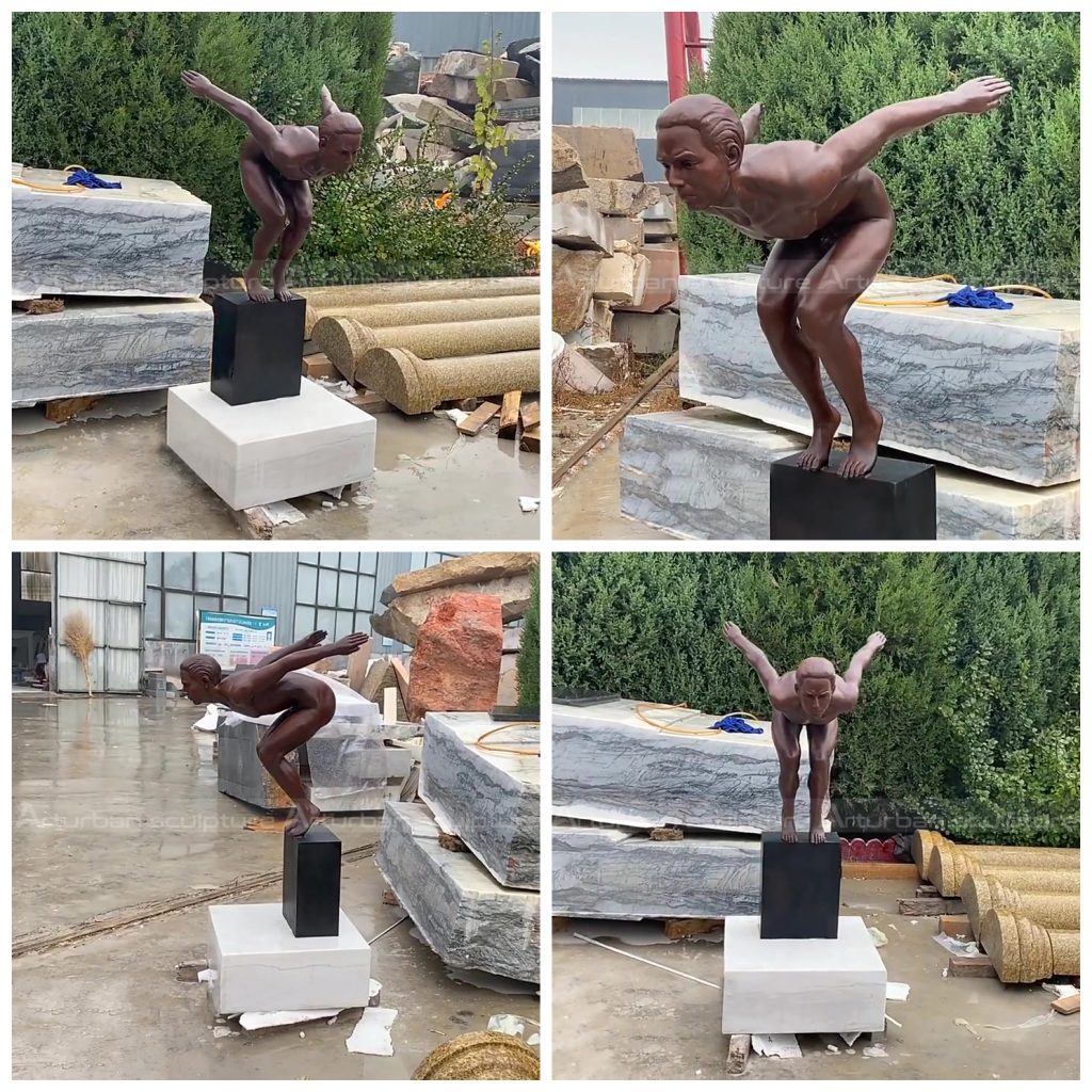 Bronze Diver Sculpture