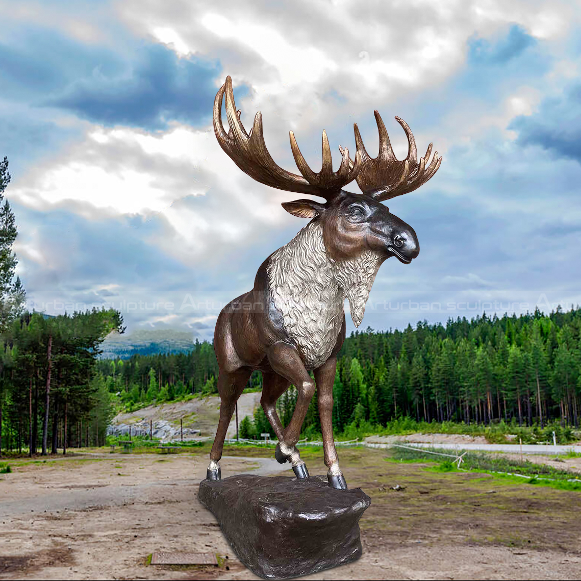 Bronze Moose Statue