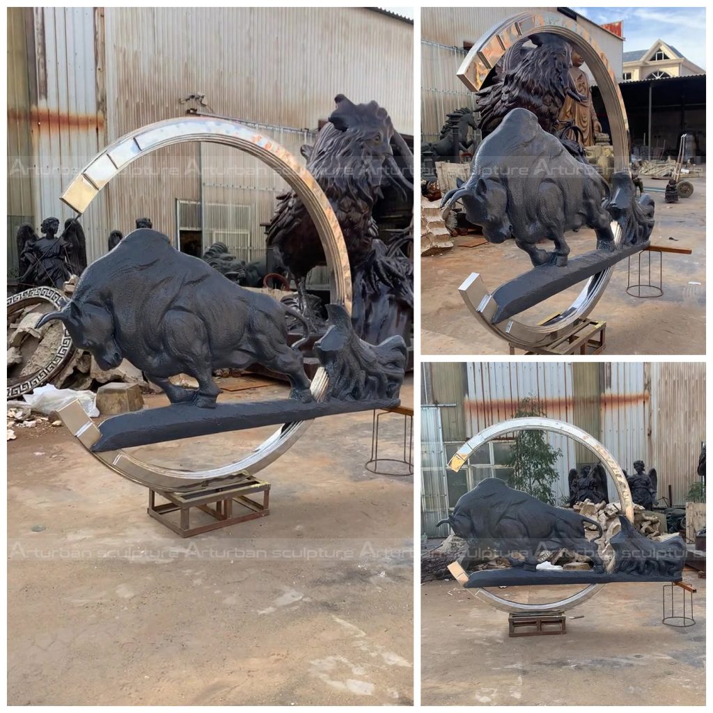 Bronze Cow Sculpture