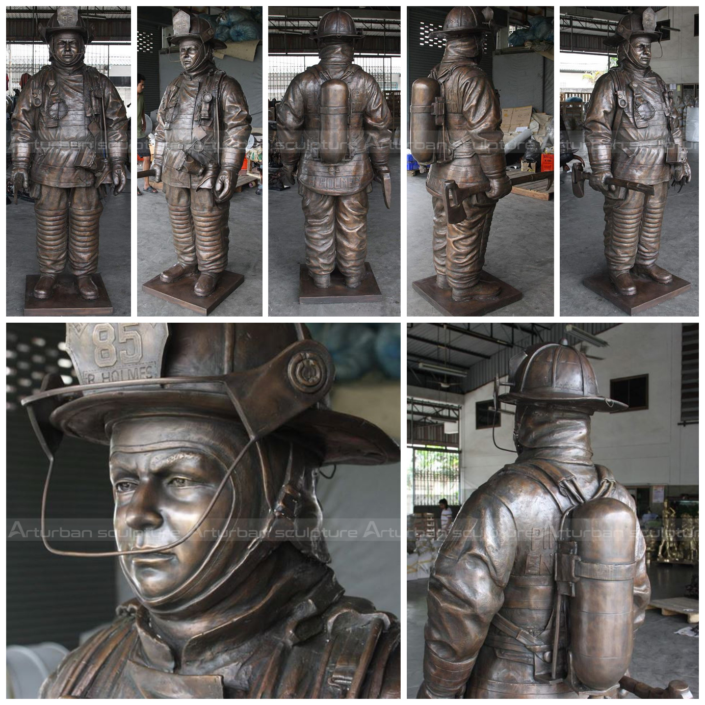 Bronze Firefighter Statues