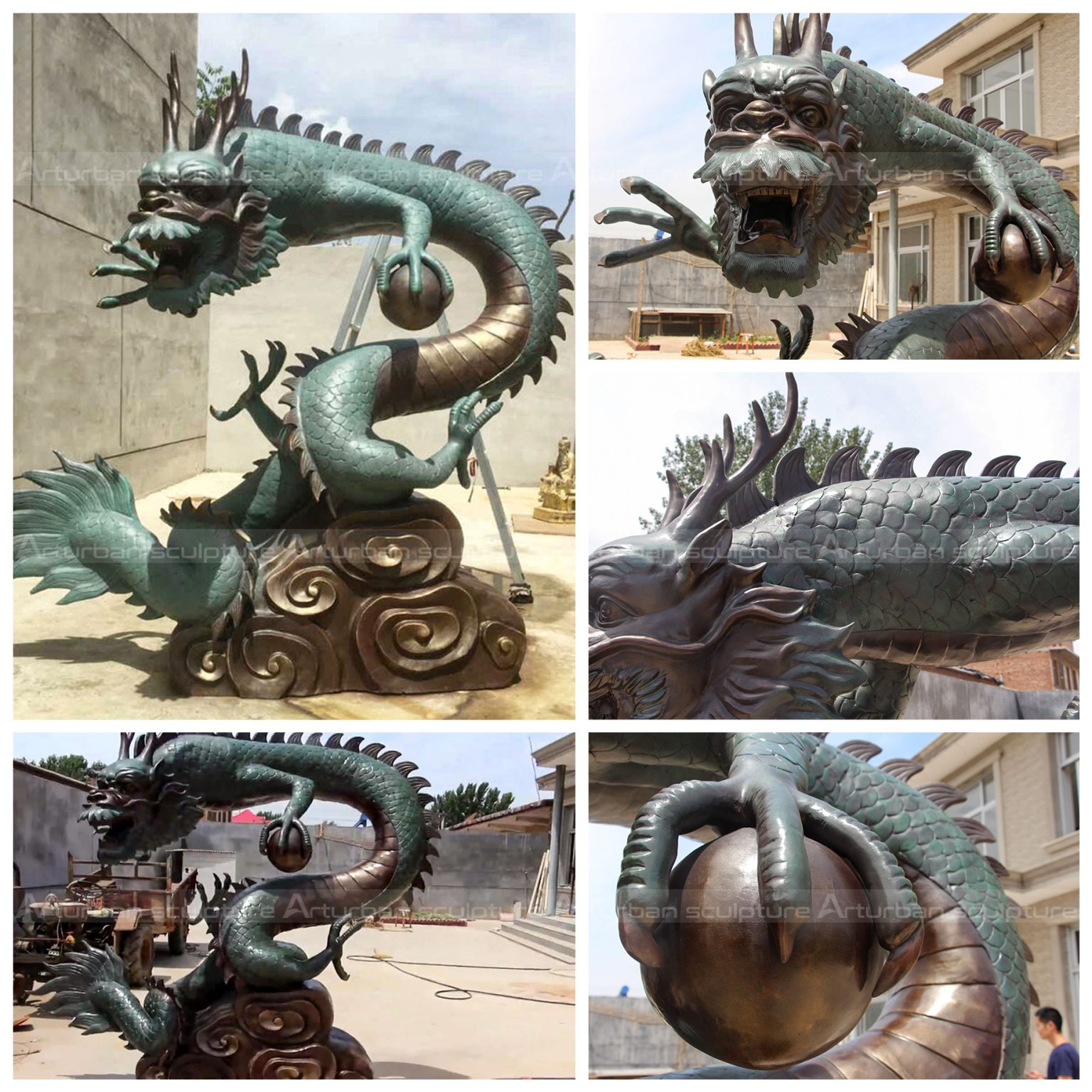 Bronze Dragon Fountain - Arturban Sculpture