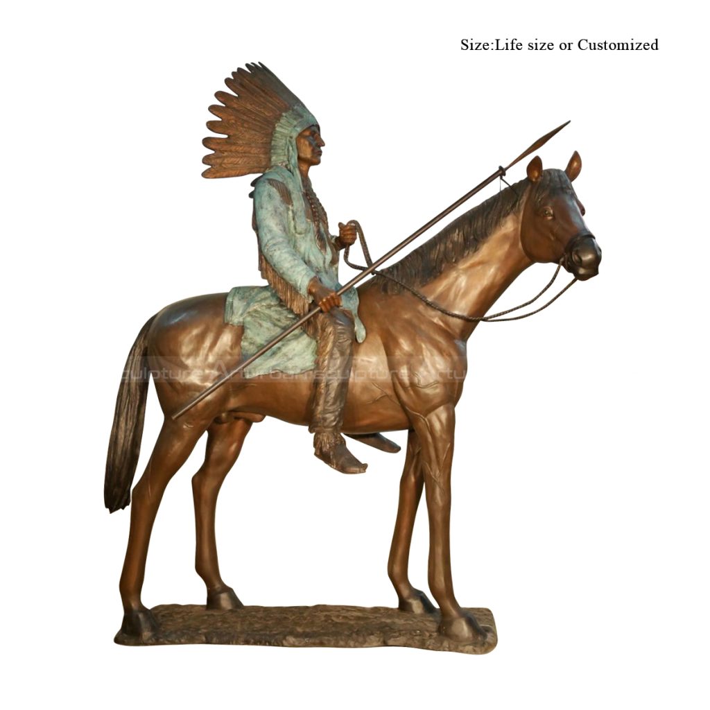 Indian Riding Horse Statue