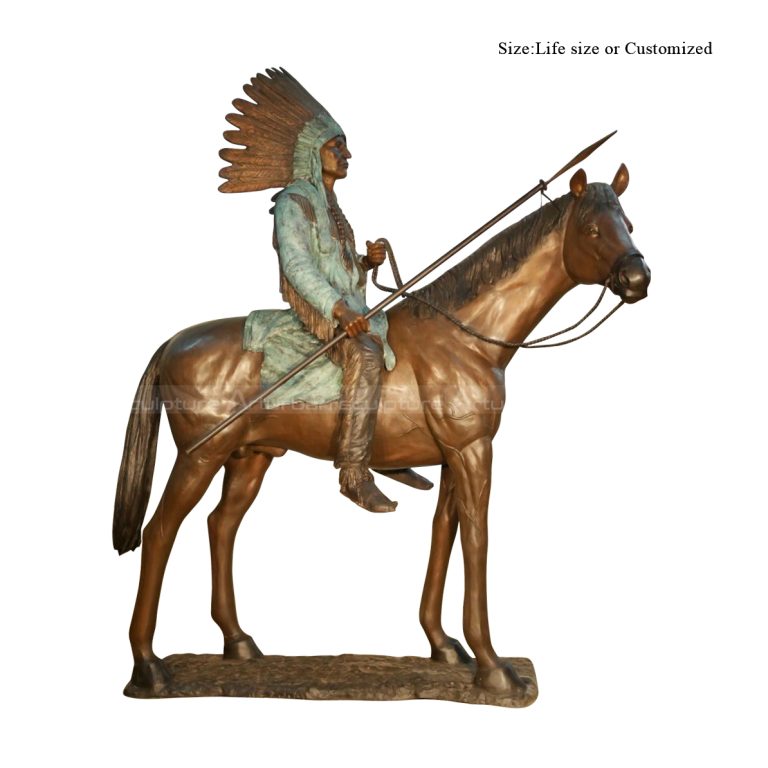 Indian Riding Horse Statue