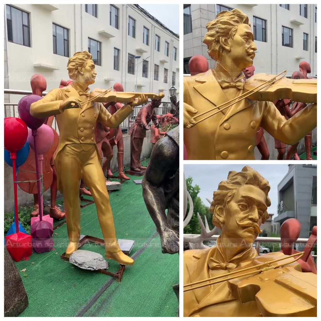 Bronze Violinist Sculpture