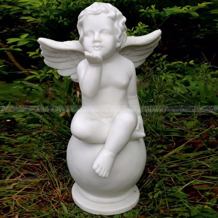 Cherub on Ball Garden Statue