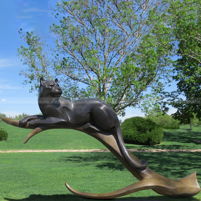 Large Black Panther Statue