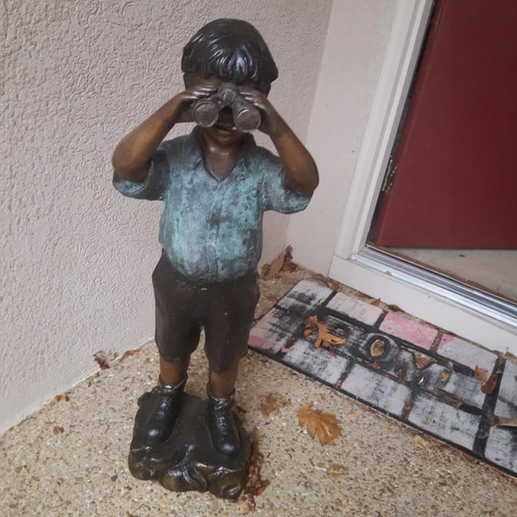 Bronze Curious Boy Statue - Arturban Sculpture