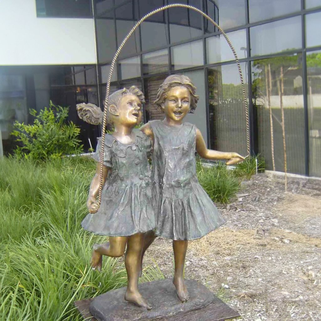Rope Skipping Girls Statue - Arturban Sculpture