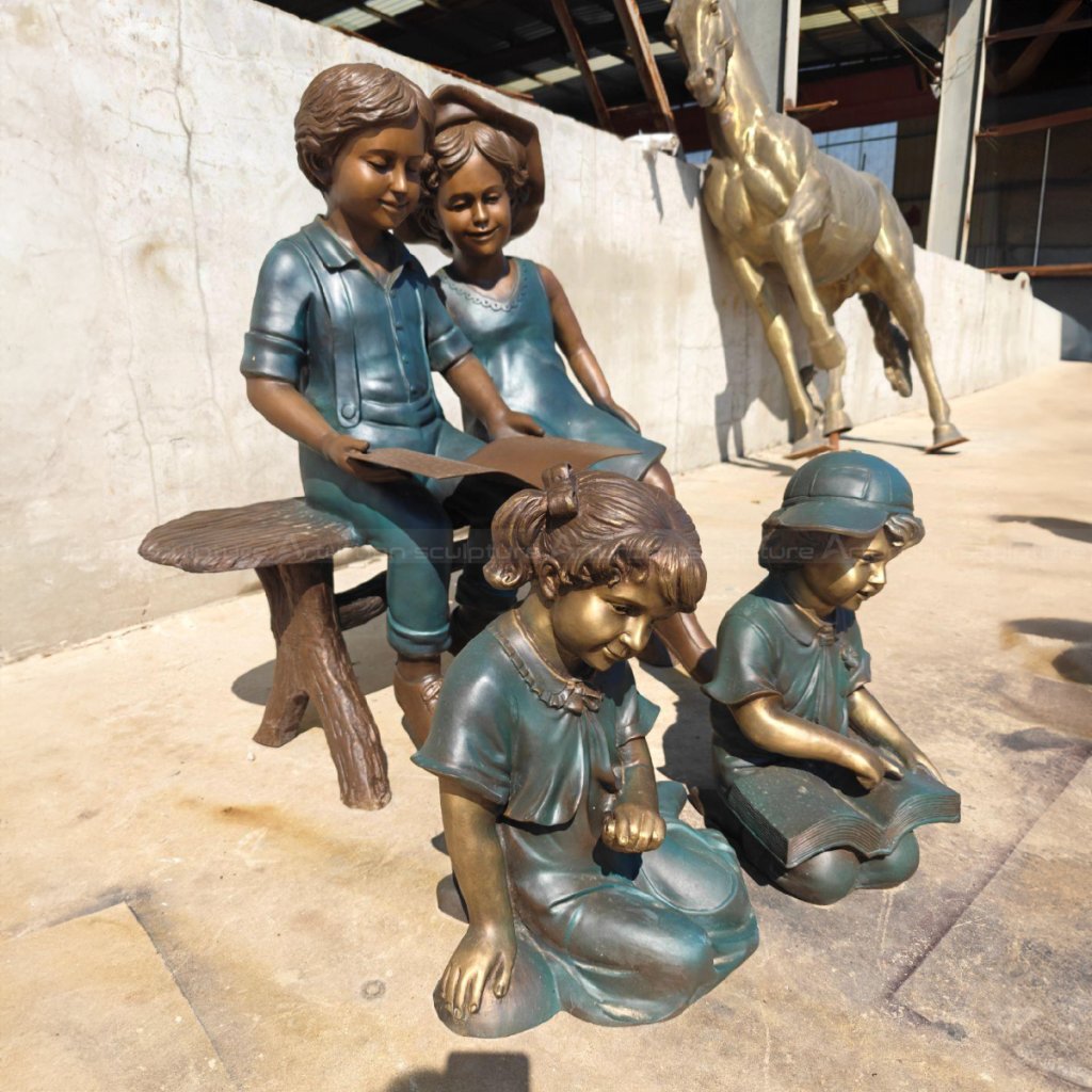 Children Reading Statue - Arturban Sculpture